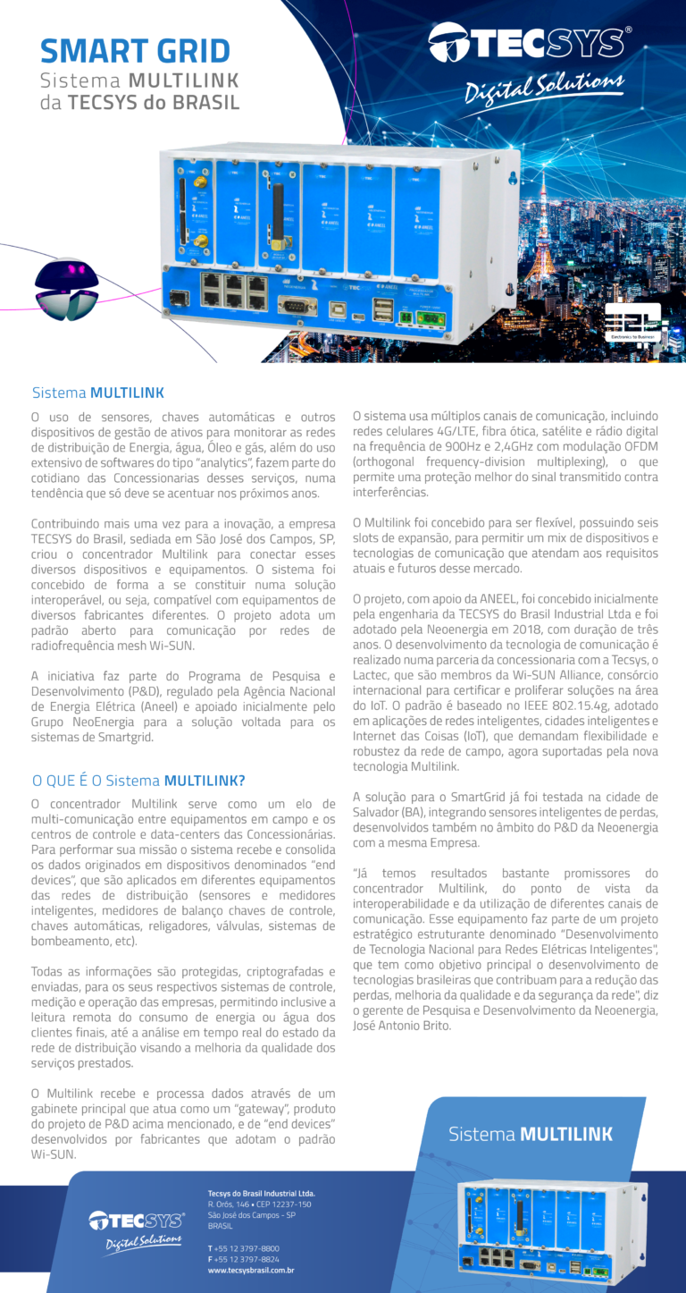 SMART GRID - Sistema MULTILINK - Tecsys do Brasil